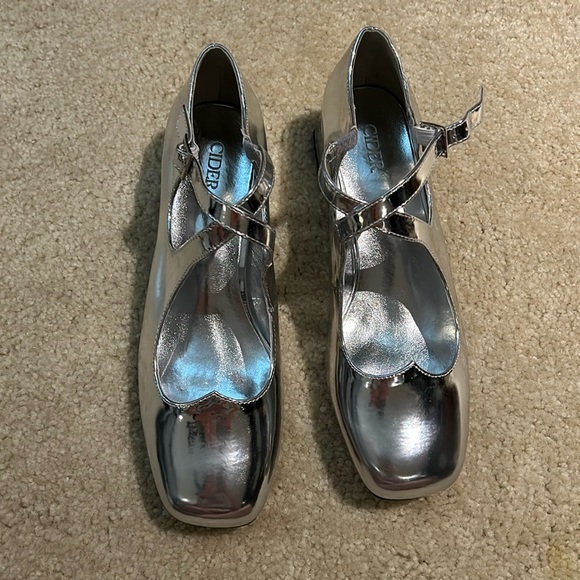 Cider | Shoes | Cider Metallic Heartshaped Cross Strap Mary Janes ...
